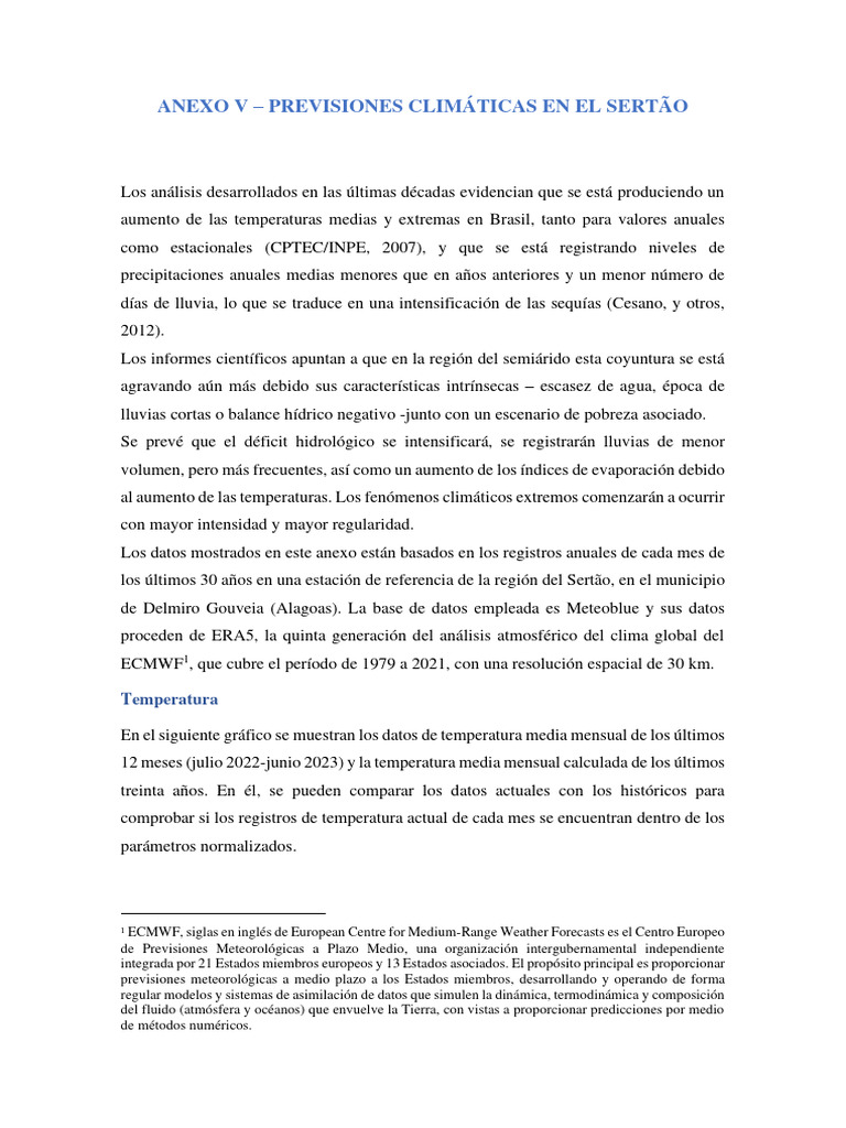 ANEXO V - Previsiones Climáticas en El Sertão | PDF | Precipitación | Clima