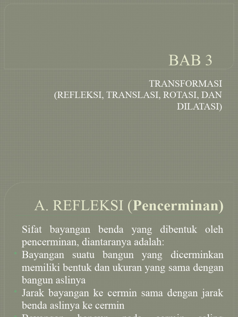 1 Refleksi Dan Translasi | PDF