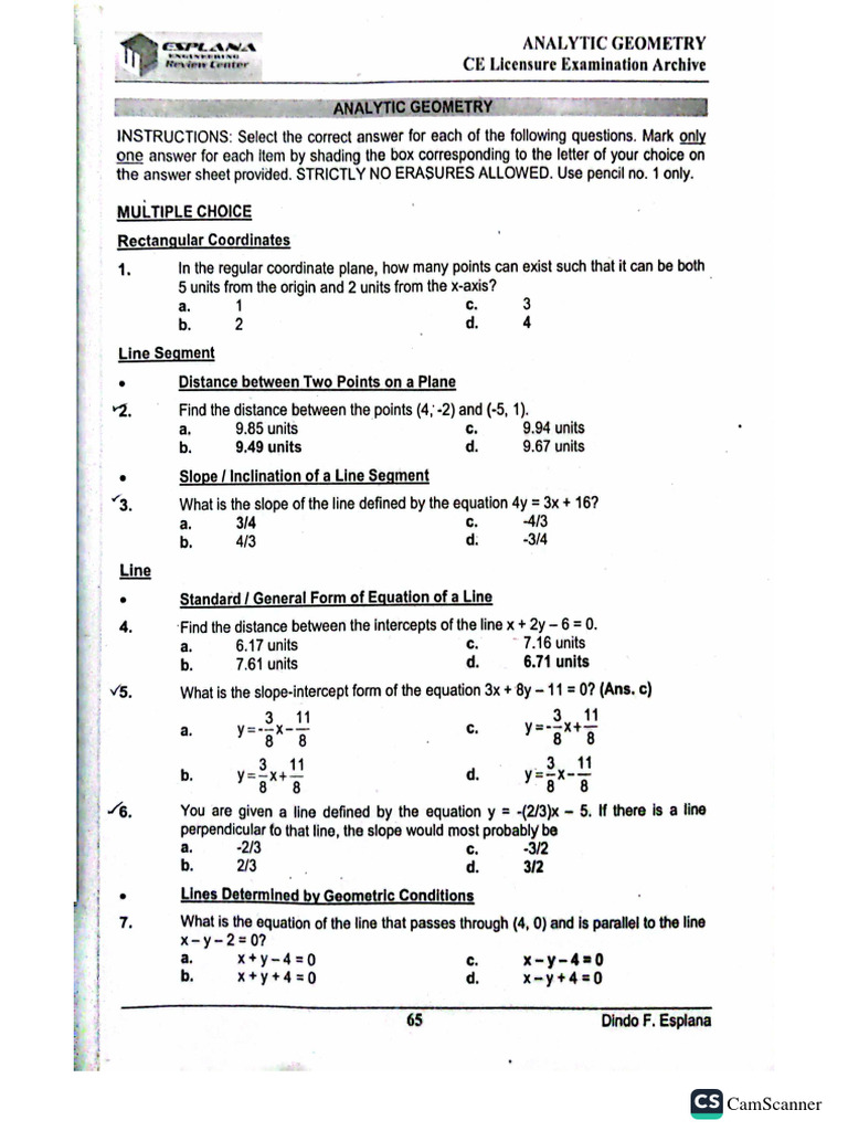 05 Analytic Geometry | PDF