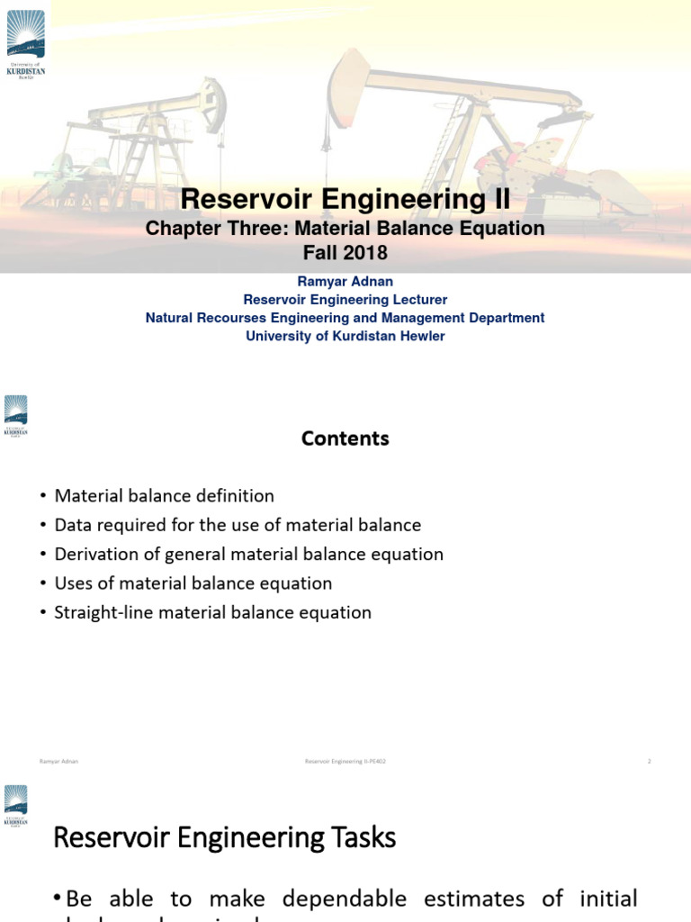 Chapter 3 General Materila Balance Equation PDF | PDF | Petroleum Reservoir | Gases