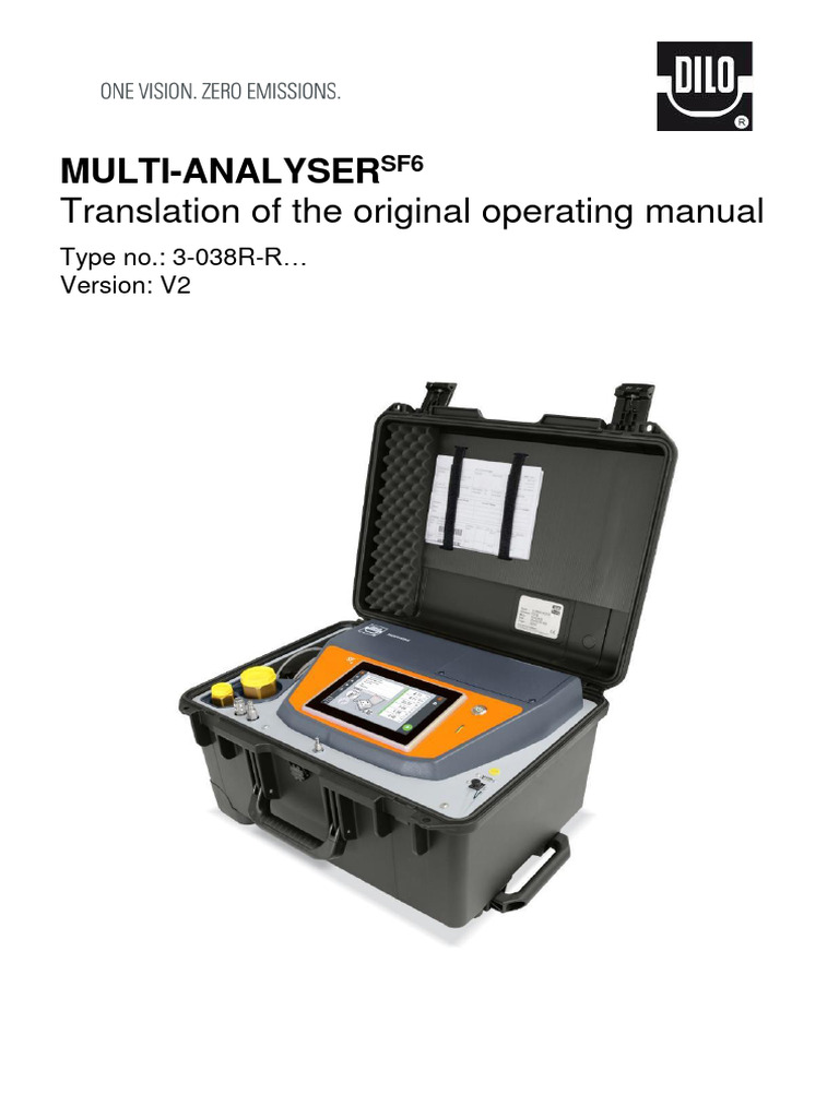 Dilo 3-038R-R-V2 SF6 Analys | PDF | Calibration | Humidity