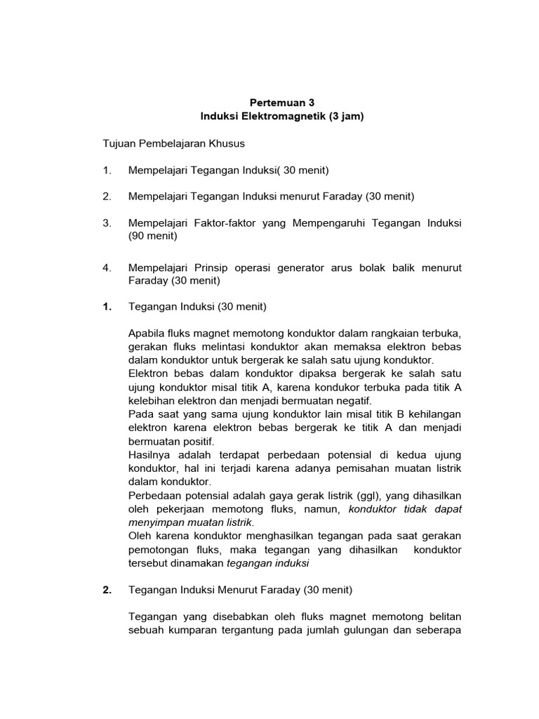 Materi Ajar Sistem Kelistrikan Kapal Dp-III Teknika Pertemuan 3 | PDF