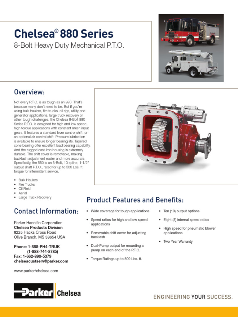 Chelsea 880 - PTO | PDF | Horsepower | Manual Transmission