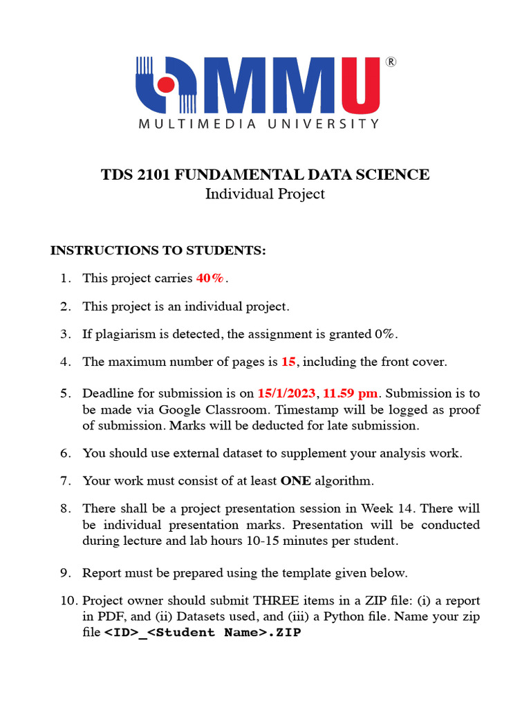 Data Science Project Guidelines | PDF | Statistics | Applied Mathematics