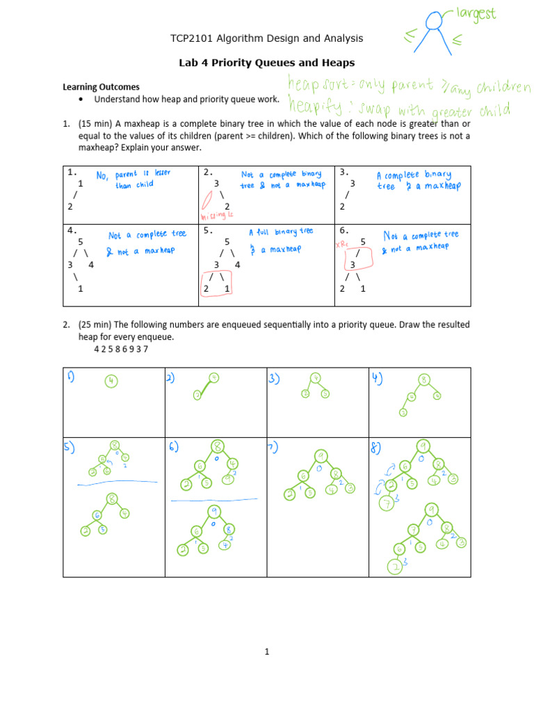 Lab04 Priority Queues and Heaps | PDF | Applied Mathematics | Theoretical Computer Science