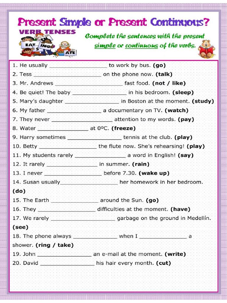 Present Simple - Present Cont | PDF