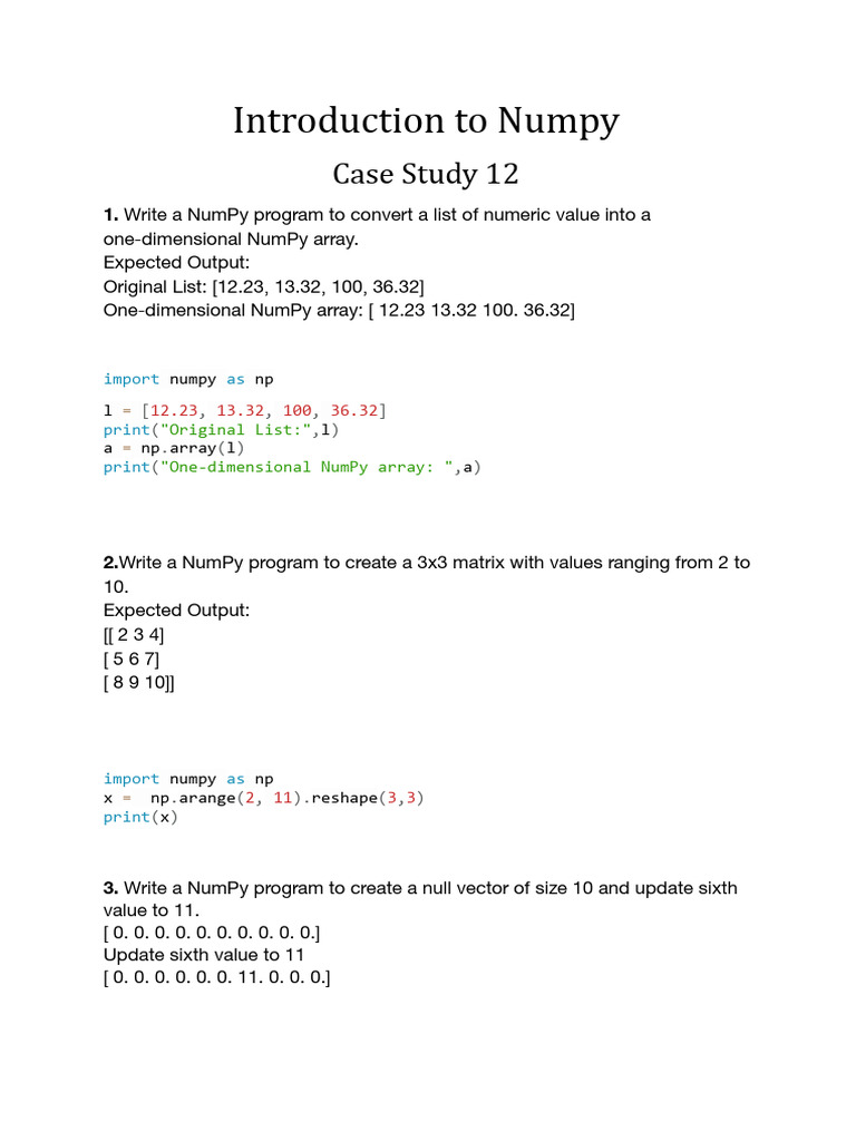 Cs 12 Ans Numpy Array Pdf Mathematical Concepts Mathematics