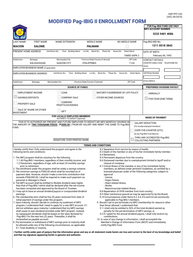 MP2 Enrollment Form and Guidelines | PDF | Economies | Business