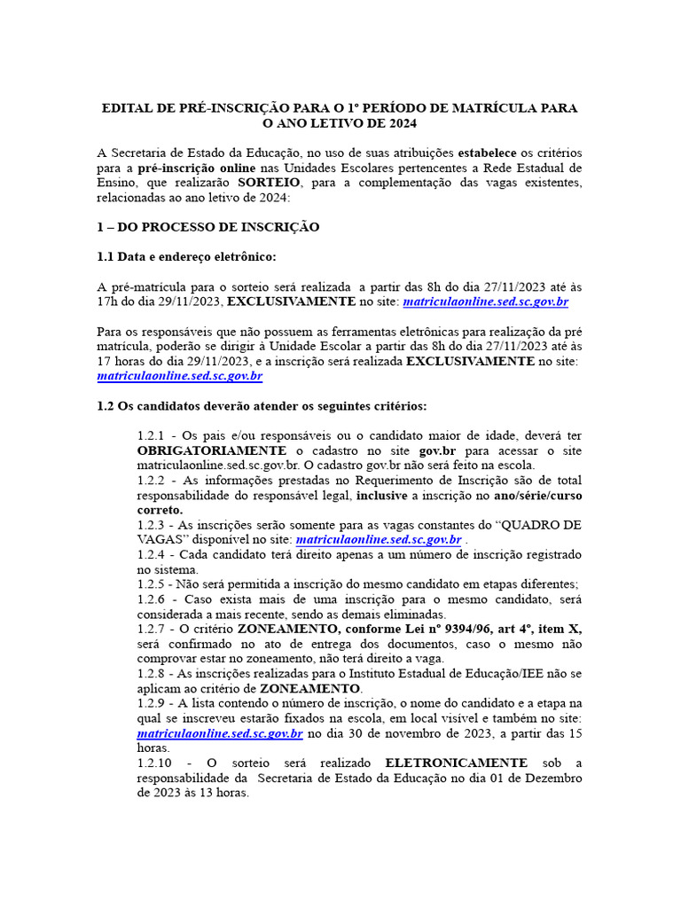 Edital Do Sorteio 2024 Ed. Basica e Profissionala63c73ed 0eef 4cae 9b82 7fc4f66c85f1 | PDF