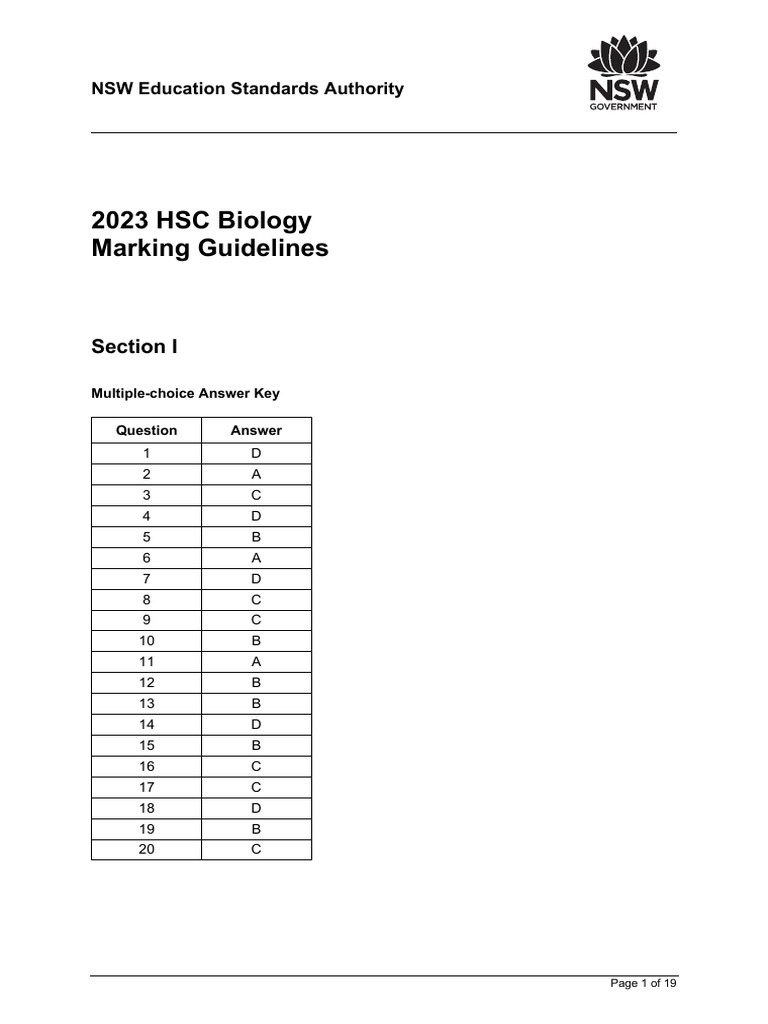 2023 HSC Biology MG | Download Free PDF | Nucleic Acid Sequence ...