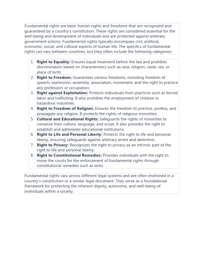 Fundamental Rights | PDF | Applied Ethics | Ethical Principles