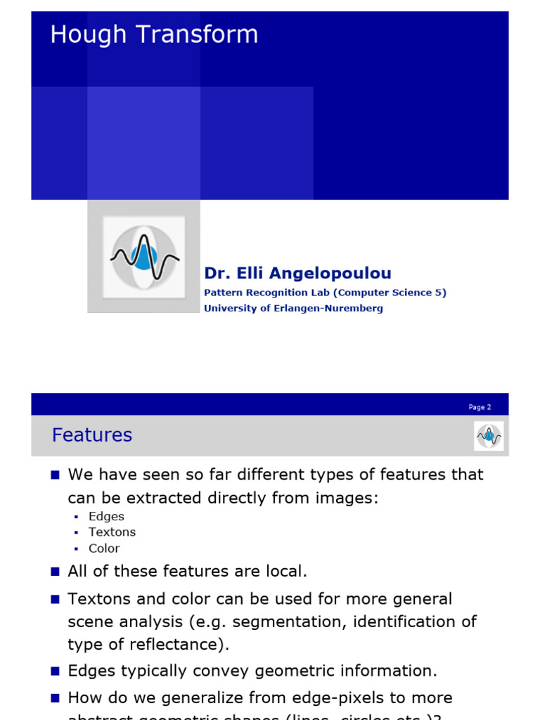 Hough Transform - Pattern Recognition | PDF | Cybernetics | Multidimensional Signal Processing