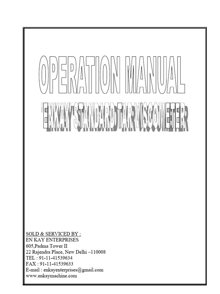 Tar Viscometer | PDF | Liquids | Equipment