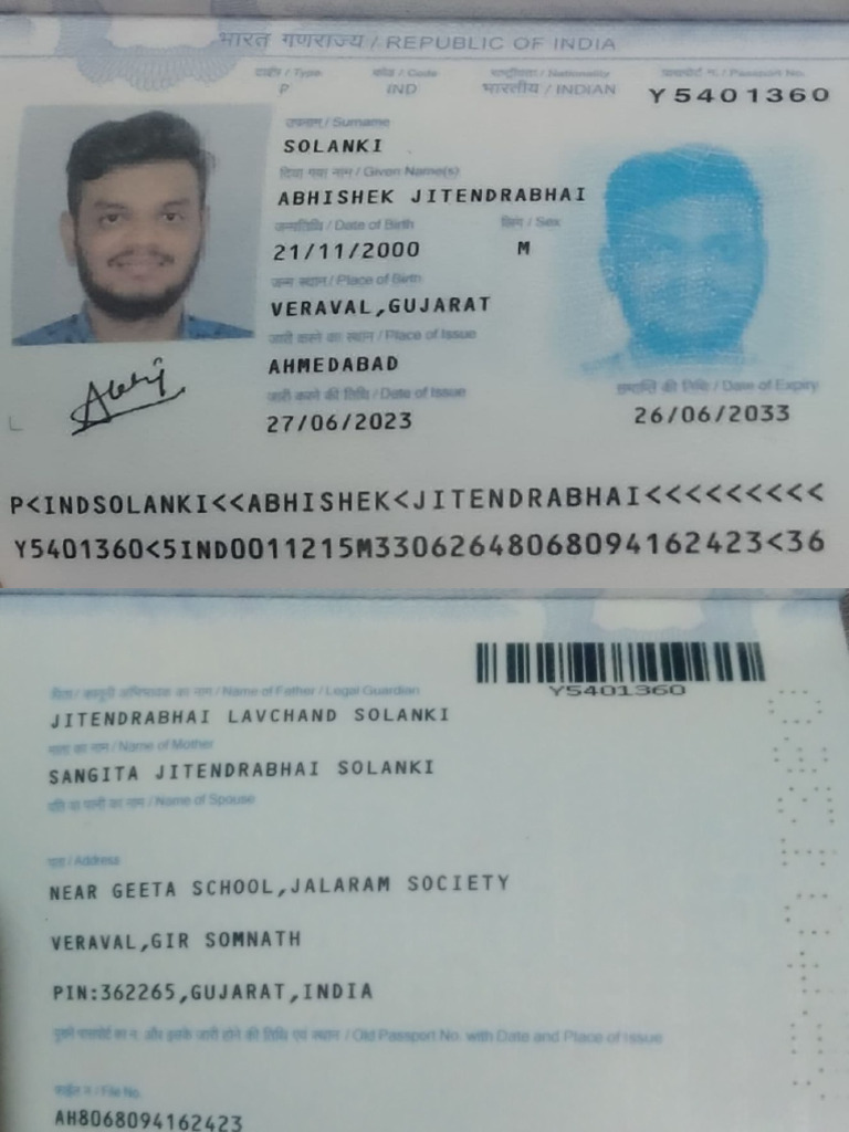 Indian Passport Sample Format 2023 | PDF