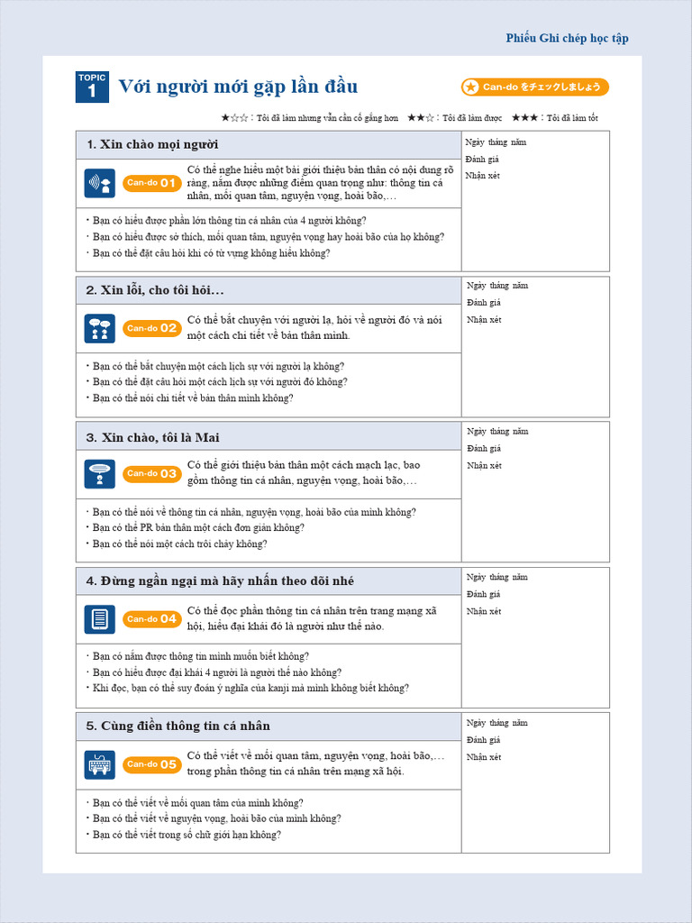 MarugotoIntermediate1LearningRecord VN | PDF