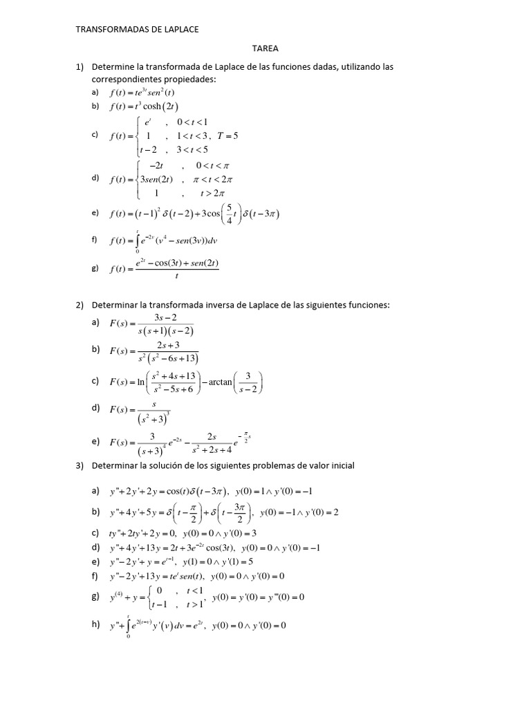 Deber Transformada Laplace | PDF