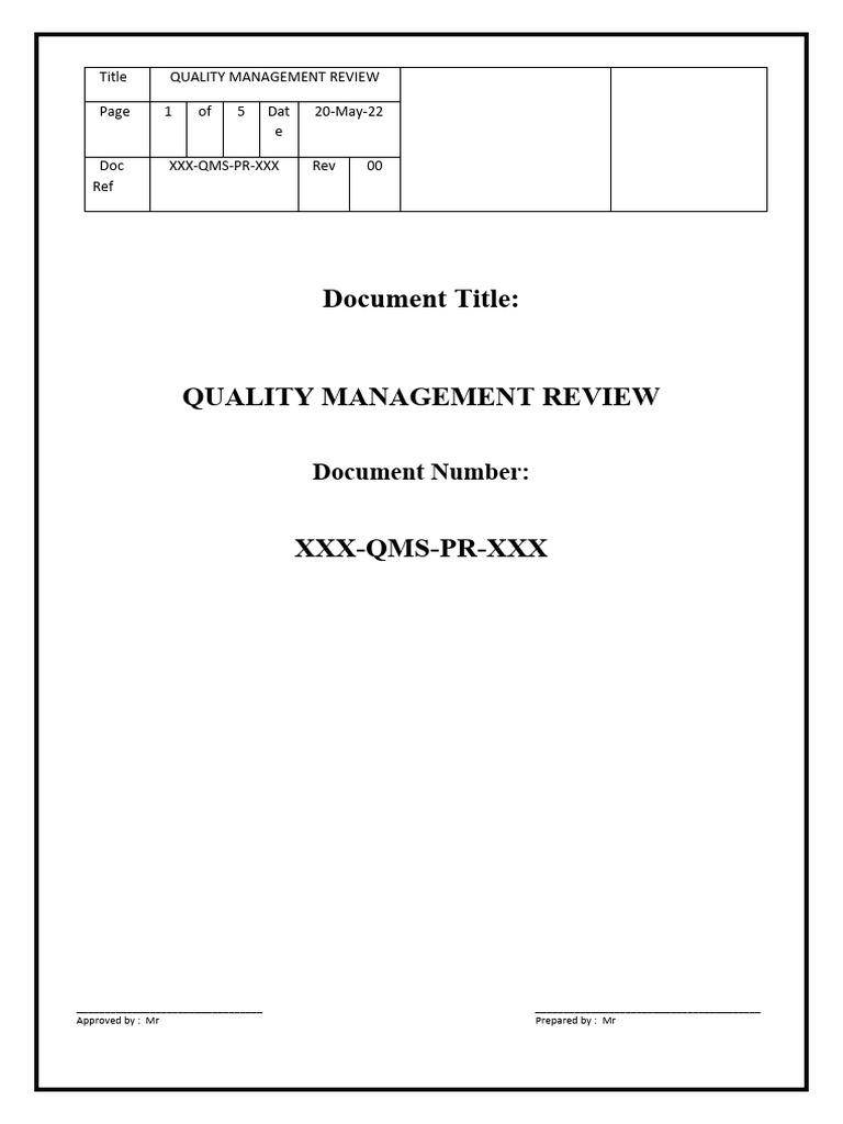 Quality Management Review | PDF | Quality Management System | Quality ...