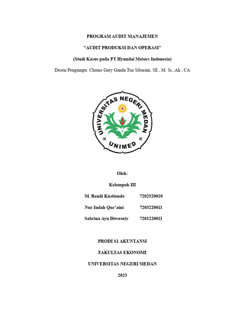 Kel 3 Audit Manajemen (Produksi Dan Operasi) | PDF