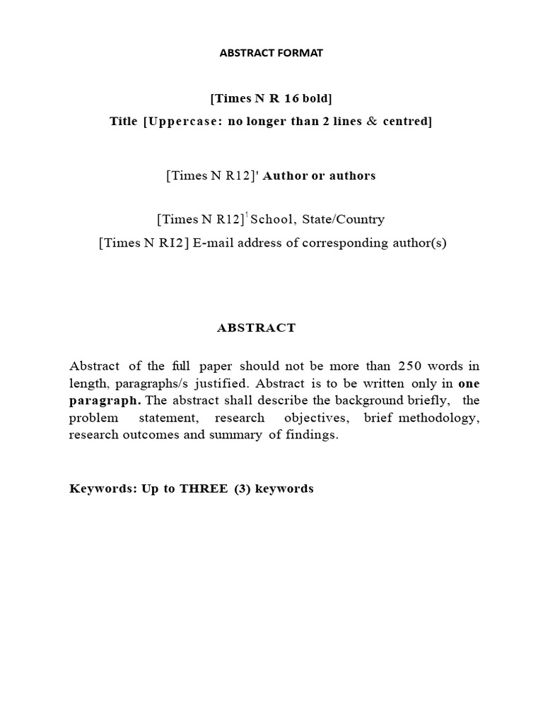 Abstract Format and Assessment Criteria | PDF | Methodology | Cognition