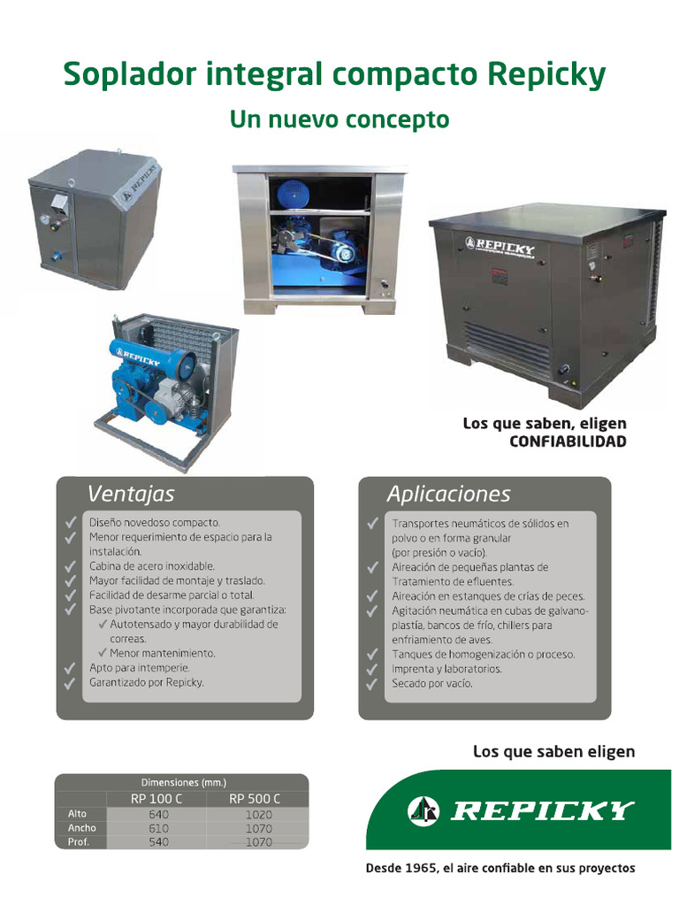 Folleto Soplador Compacto RP 100 y RP 500 | PDF