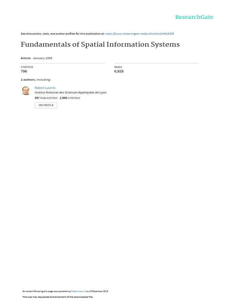 Fundamentals of Spatial Information Systems | PDF | Relational Model | Spatial Analysis