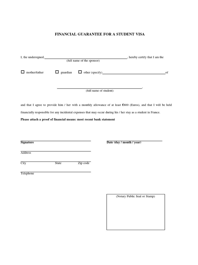 Financial Capability Undertaking A Student Visa - Gaurantour Financed | PDF