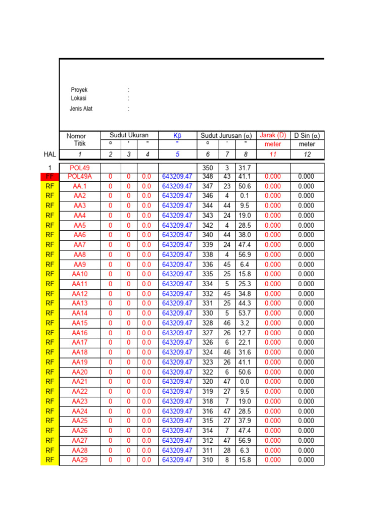 Master Hitungan Poligon | PDF | Technology & Engineering
