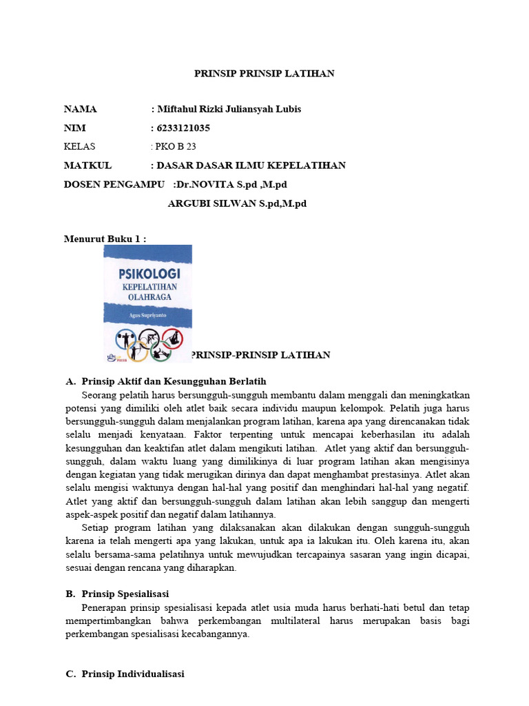 Rekayasa Ide Dasar Kepelatihan (Miftahul Rizki Juliansyah) | PDF | Kesehatan Holistik