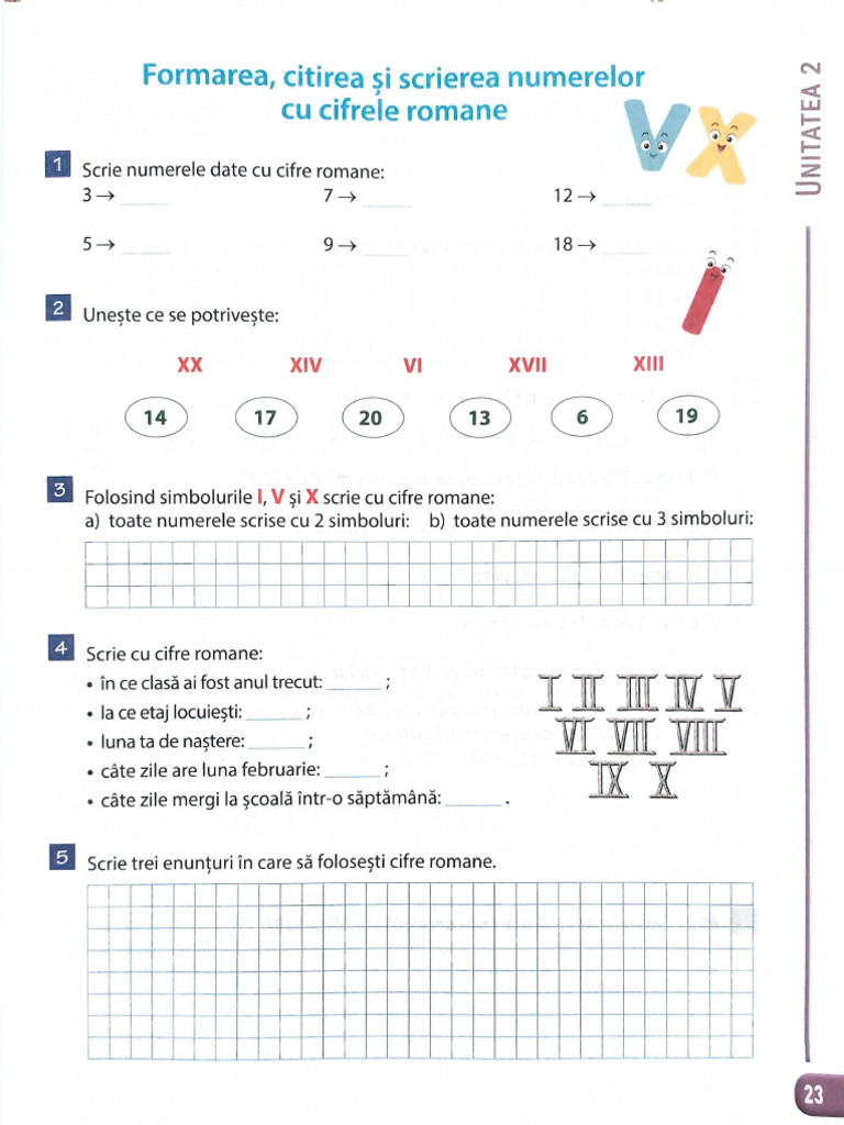 U2 - Formarea, Citirea Si Scrierea NR Cu Cifre Romane | PDF