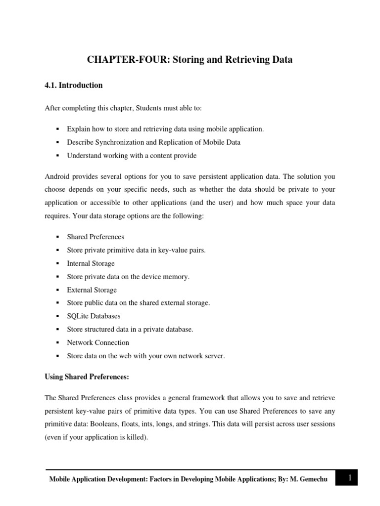 MAD Chapter Four | PDF | Mobile App | Computer File