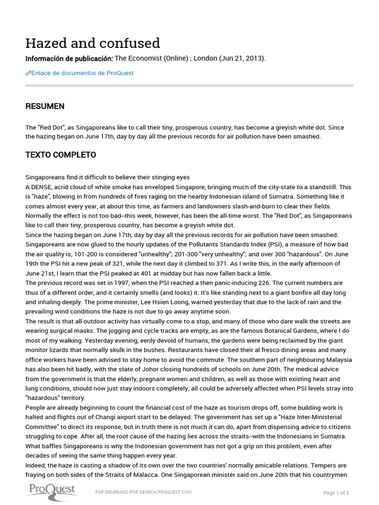 TheEconomist-Hazed and Confused | PDF | Singapore | World Politics