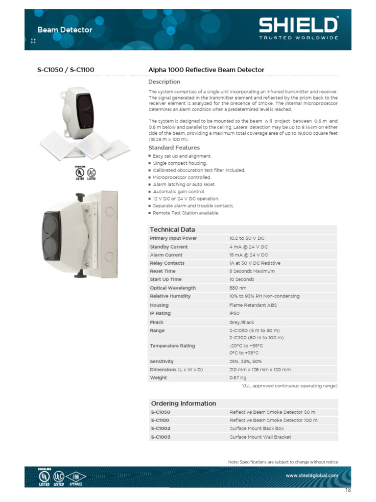 Alpha 1000 Reflective Beam Detector Shield | PDF | Electrical ...