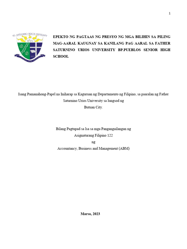 Research Filipino 1reviseeddddd K2023 | PDF