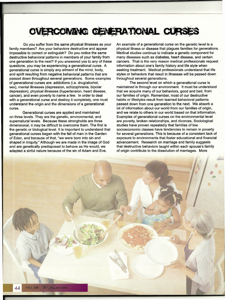 Overcoming Generational Curses Pg. 44 | PDF | Psychology | Diseases And ...