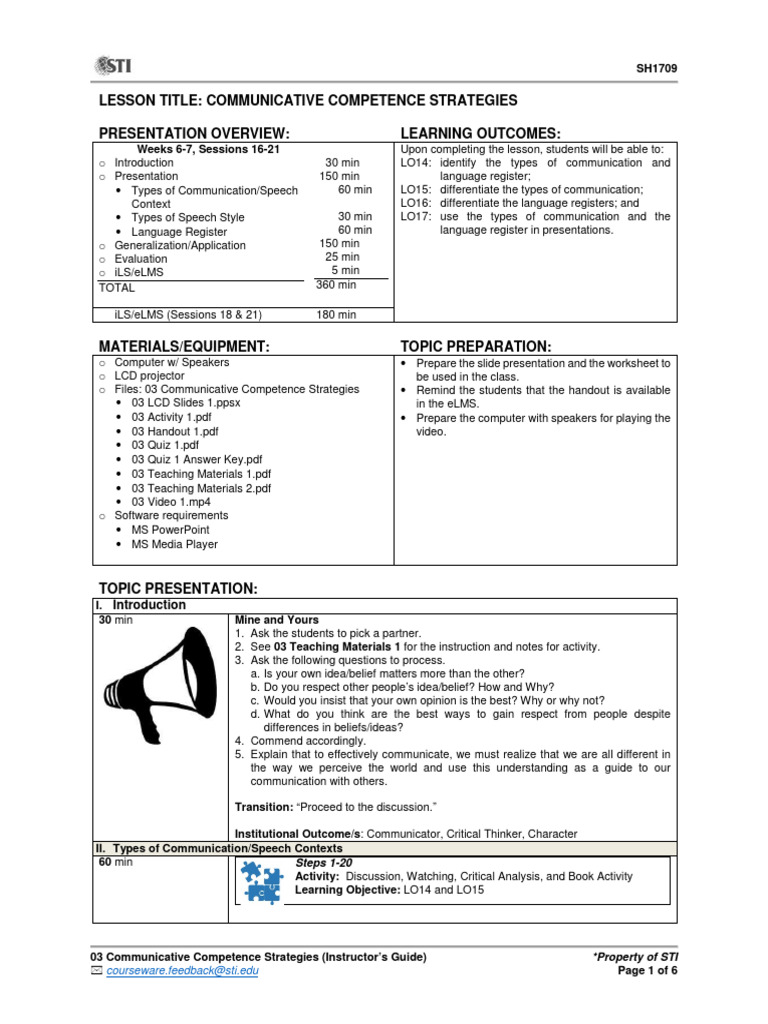 03 Instructors Guide | PDF | Communication | Critical Thinking