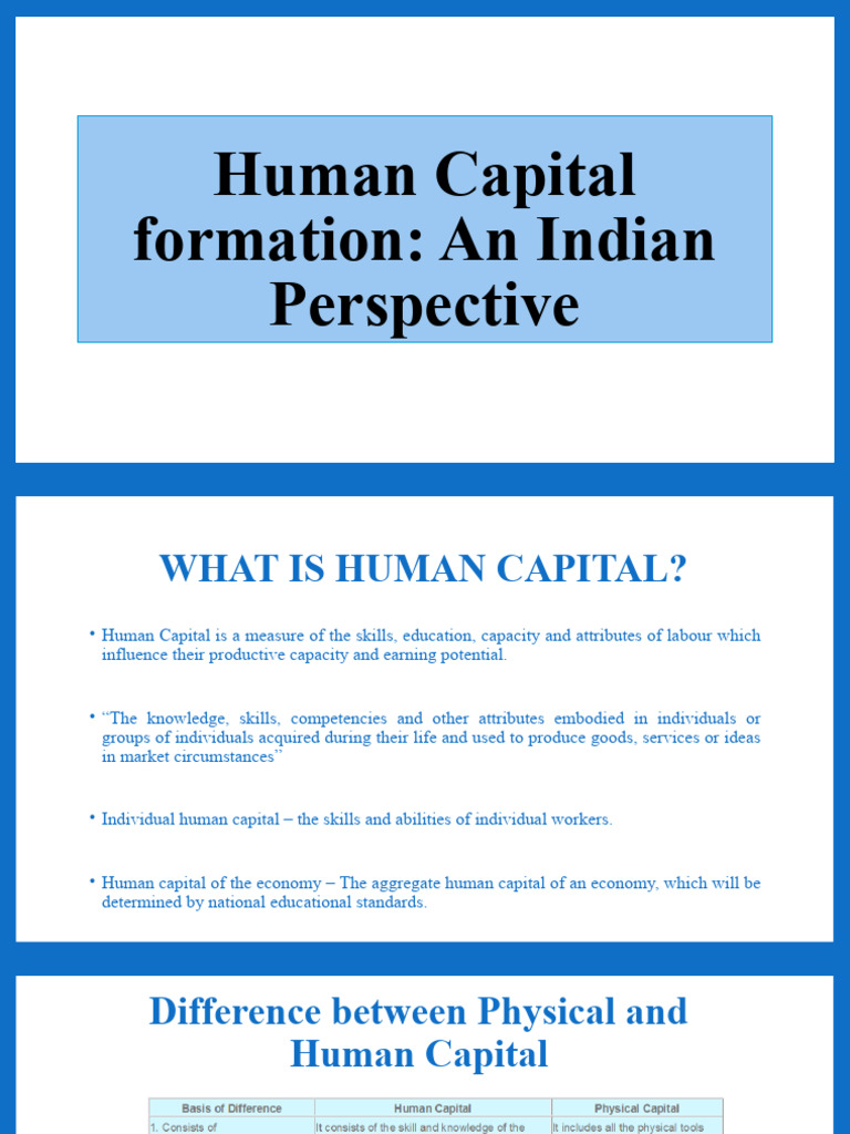 India's Human Capital Development | PDF | Cost Of Living | Human Capital