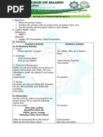 Detailed Lesson Plan Primary Colors Semis | PDF | Color | Red