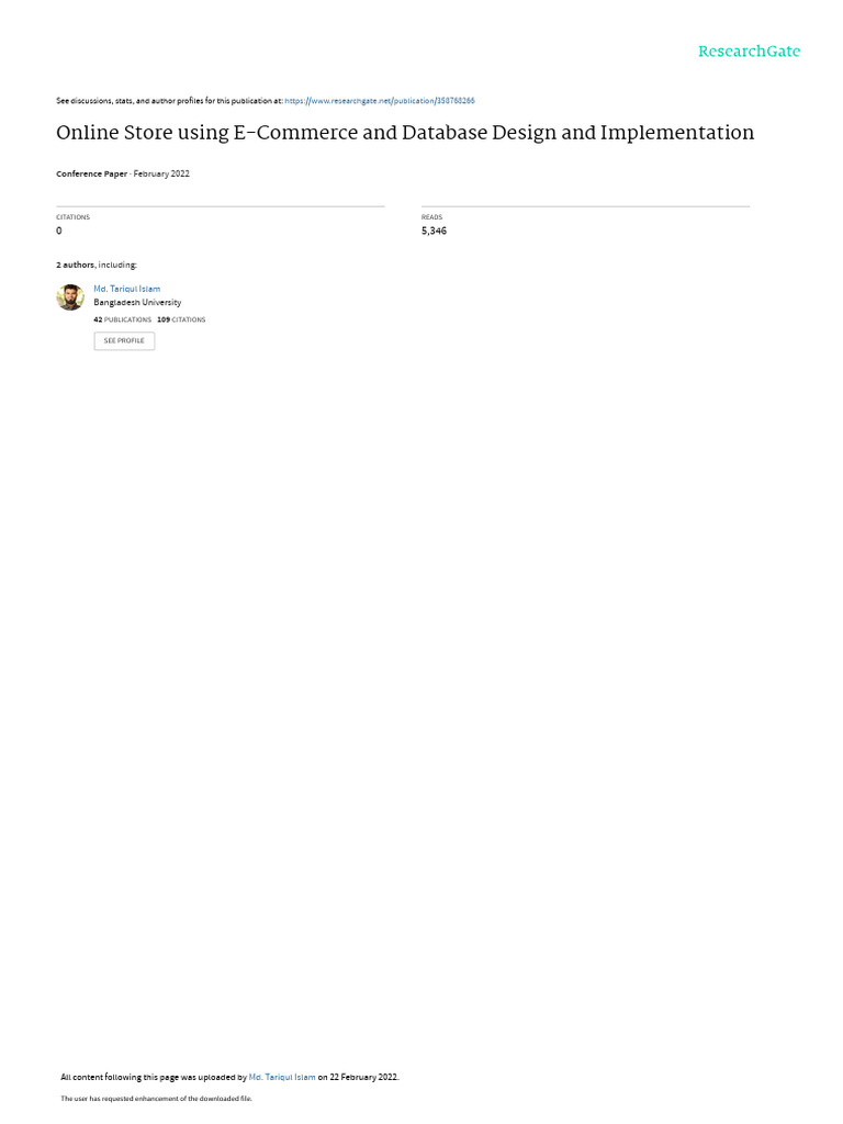 Online Store Using e Commerce and Database Design and Implementation ...