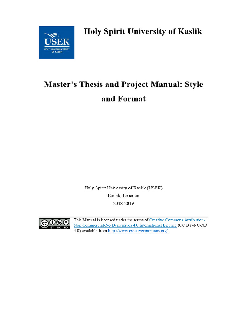 Master Manual Format Style | PDF | Thesis | Turnitin