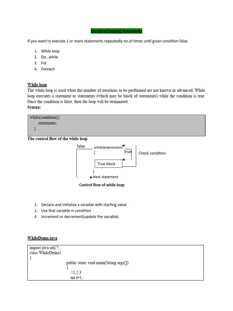 IterativeStatements | PDF | Control Flow | Computer Programming