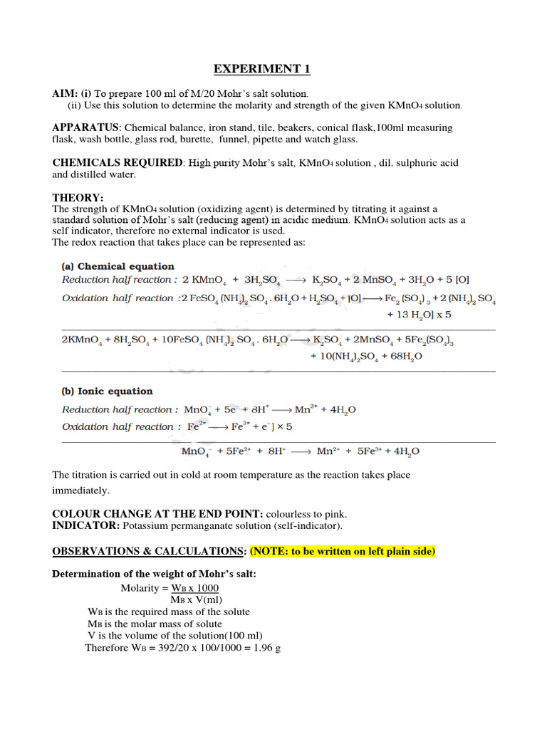 Grade 12 Practical Experiments | PDF | Colloid | Ammonium