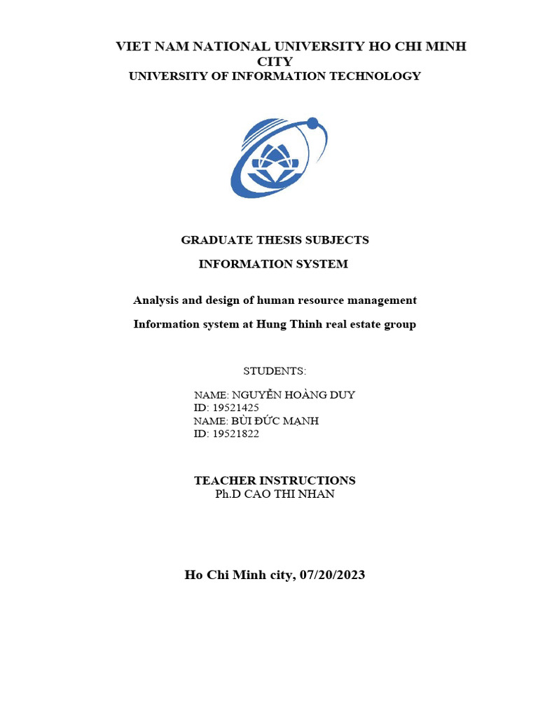 NguyenHoangDuy BuiDucManh de Tai KLTN 2023 | PDF | Human Resource Management | Information