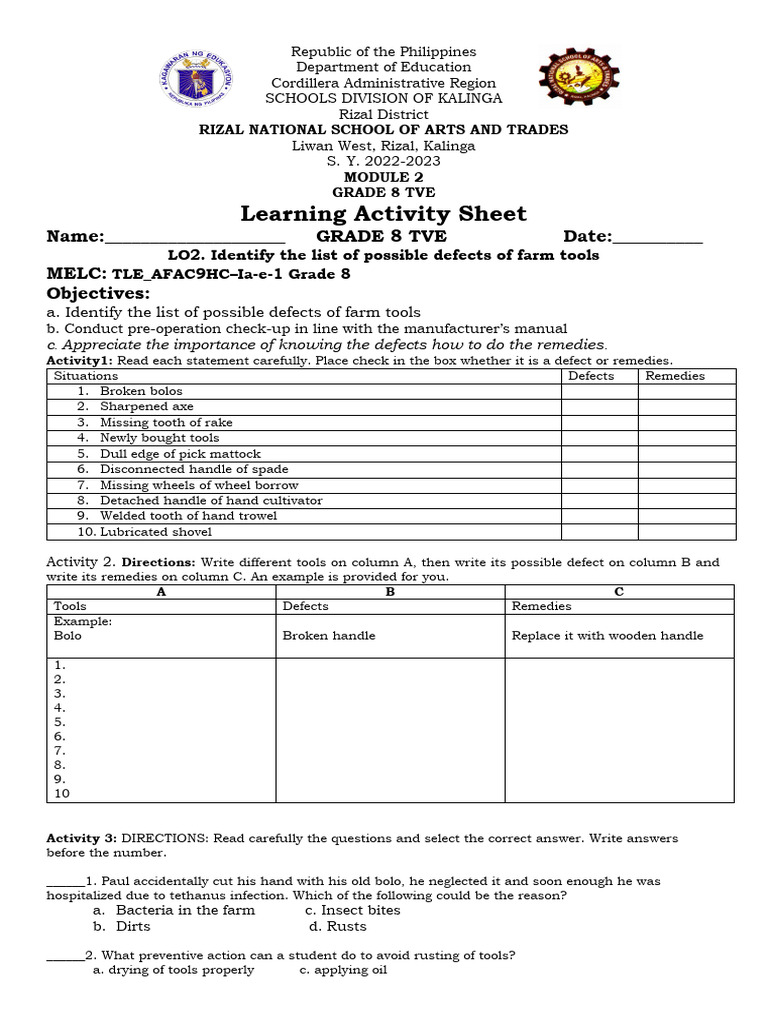 HB TVE Agri 1 | PDF | Science & Mathematics