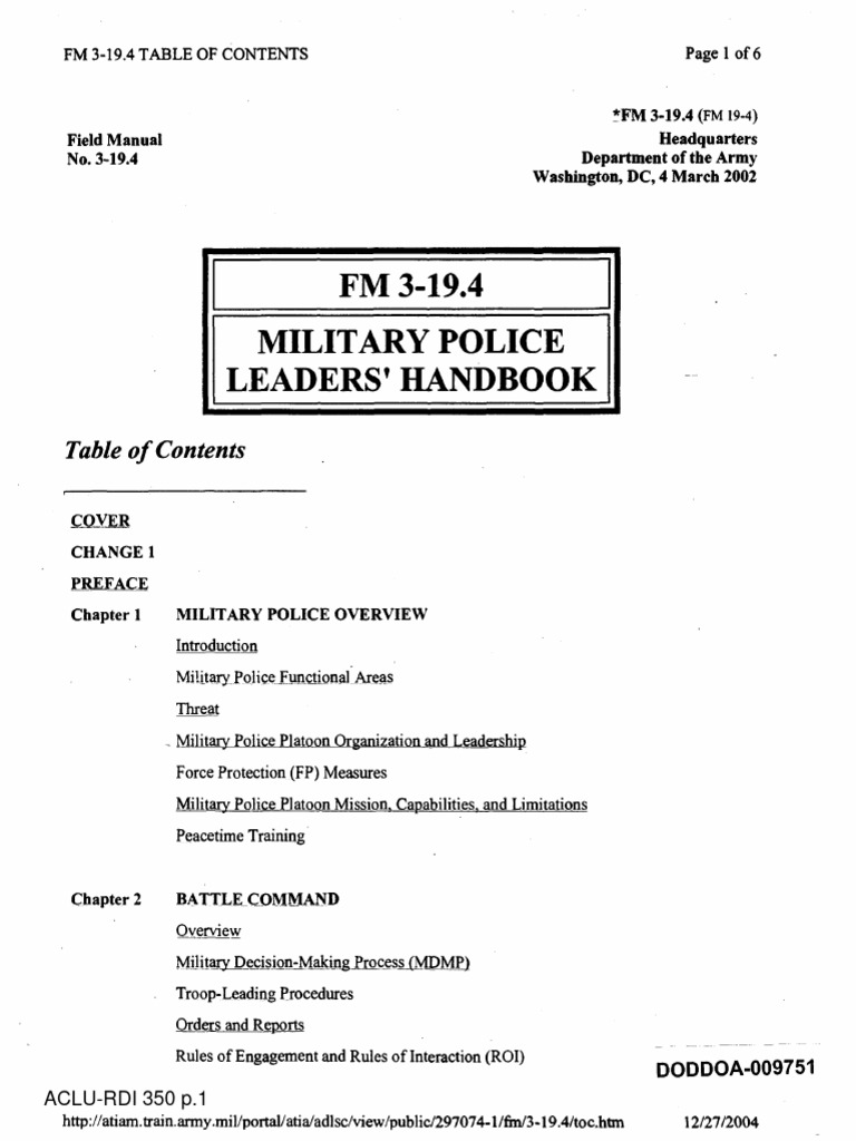 Doddo A 009751 | PDF | Military Police | Platoon