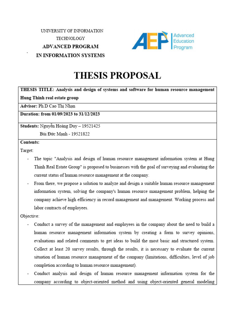 Thesis Proposal - Reference Nguyen Hoang Duy - Bui Duc Manh | PDF | Object Oriented Programming ...