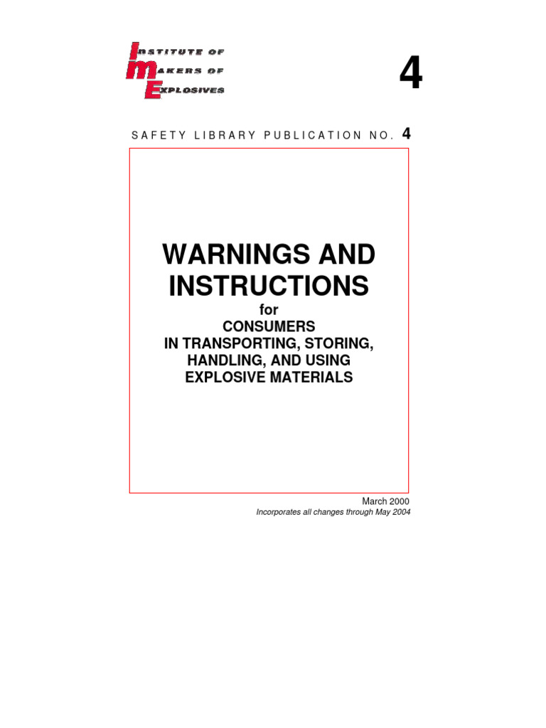 WARNINGS AND INSTRUCTIONS - Mining and Blasting | PDF | Electrical ...