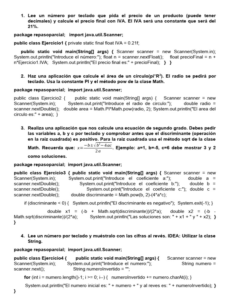 Ejercicios de Repaso | PDF | Objeto (informática) | Software