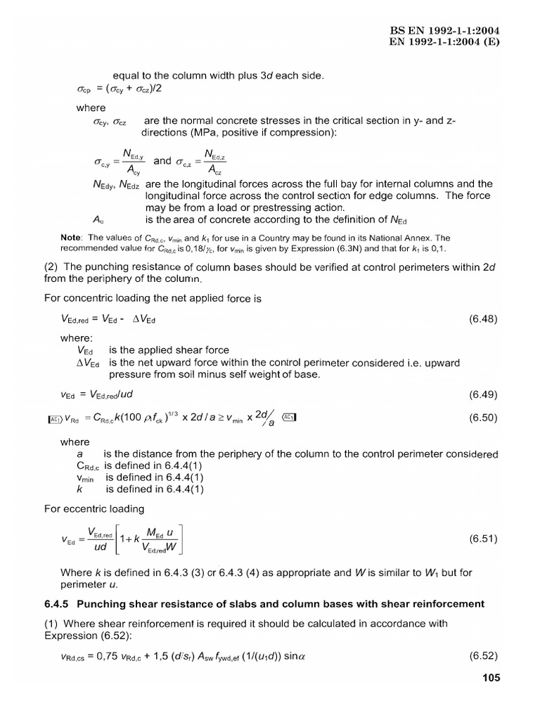 EC2 Punching Shear Reinf | Download Free PDF | Continuum Mechanics | Physical Sciences