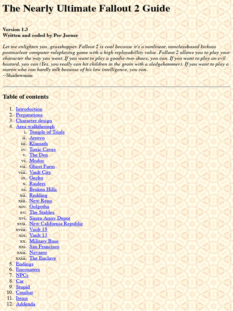 Fallout 2 Walkthrough | PDF | Computer File