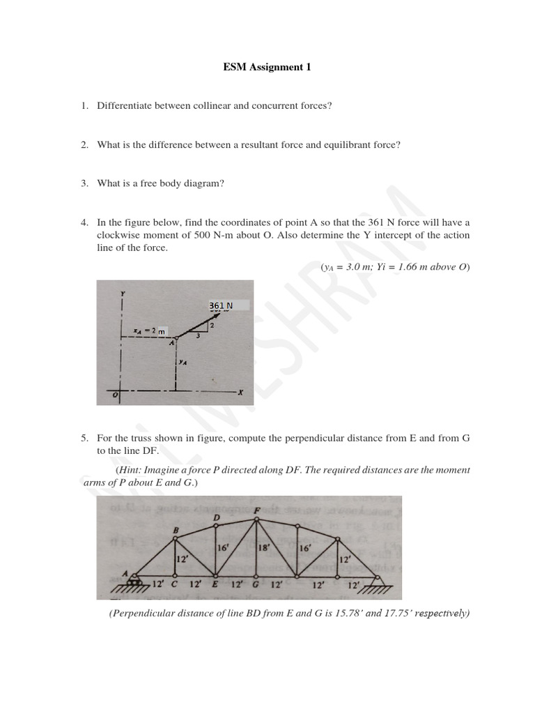 ESM Assignment 1 | PDF